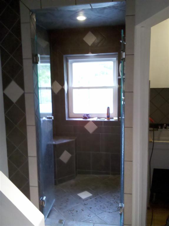 tile-shower-glass-doors | Strong Work Renovations LLC
